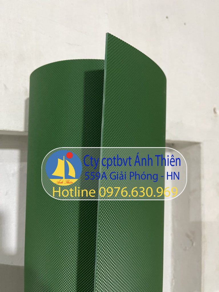 Băng Tải PVC Carô Xanh 2mm (băng tải caro xanh quả chám, pvc nhám ca rô ...
