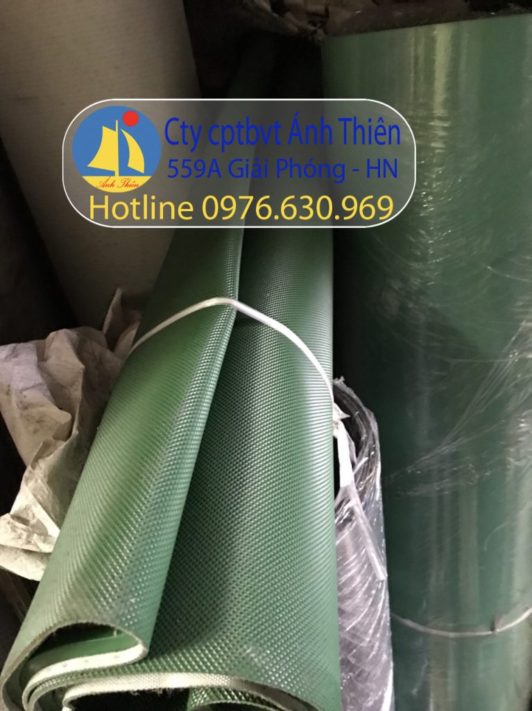 Băng Tải PVC Carô Xanh 2mm (băng tải caro xanh quả chám, pvc nhám ca rô ...