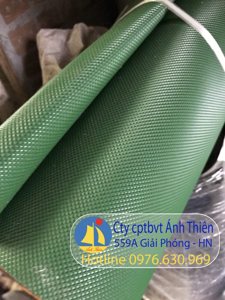 Băng Tải PVC Carô Xanh 2mm (băng tải caro xanh quả chám, pvc nhám ca rô ...