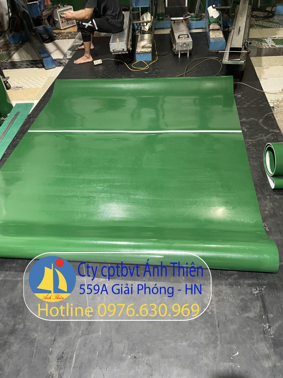 BĂNG TẢI PVC XANH TRƠN