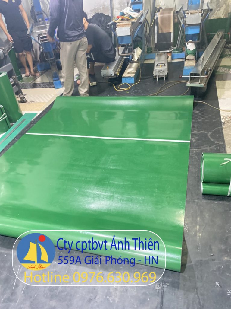 Băng Tải PVC Carô Xanh 2mm (băng tải caro xanh quả chám, pvc nhám ca rô ...