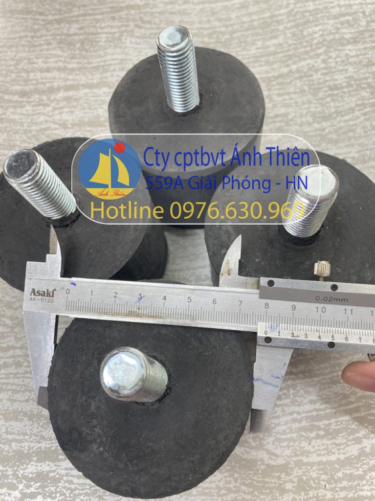 Cục cao su giảm chấn có ốc M16 đường kính D80x cao 70mm
