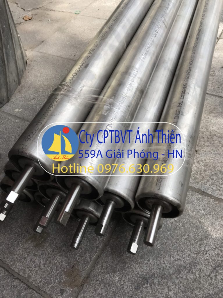 Con lăn INOX Kích Thước: ĐK D76 x Dài 940 x Tổng trục dài 1050mm, trục 17